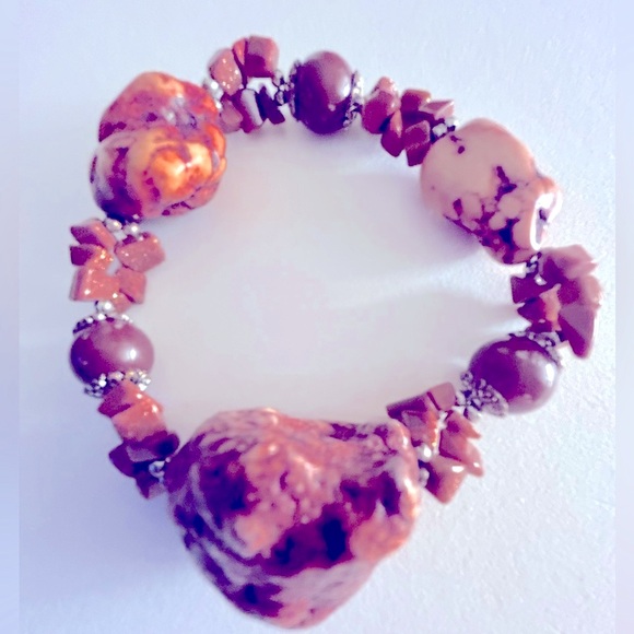 Hand Crafted | Jewelry | Bracelet Natural Veined Stone Goldstone ...